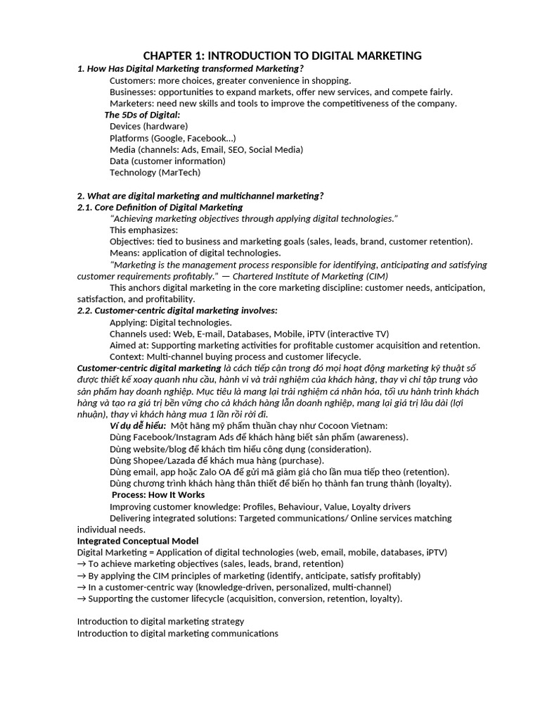 [DM] CHAPTER 1 | PDF | Digital Marketing | Marketing