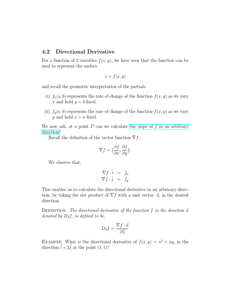 Directional Derivative | PDF | Coordinate System | Derivative