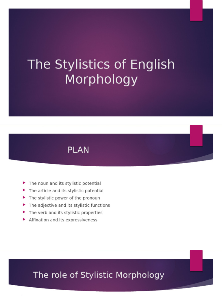 The Stylistics of English Morphology Presentation | PDF | Morphology ...