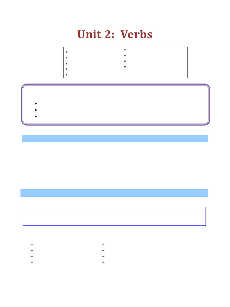 U2 Verbs | PDF | Verb | English Language