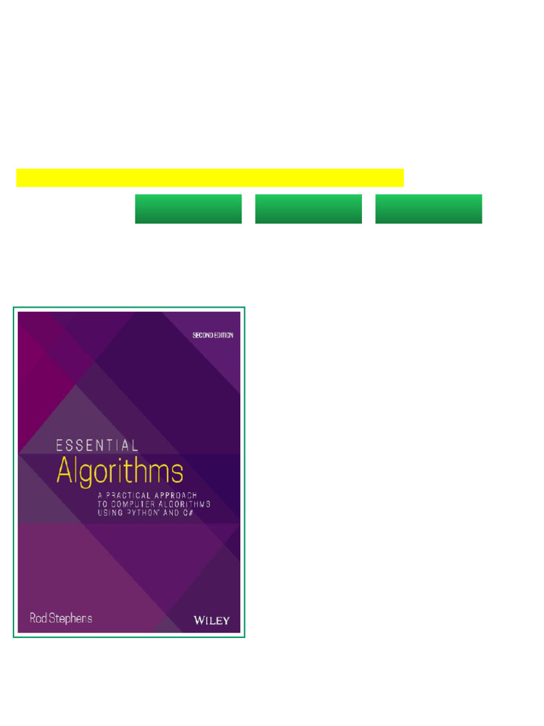 (Ebook) Essential algorithms : a practical approach to computer ...