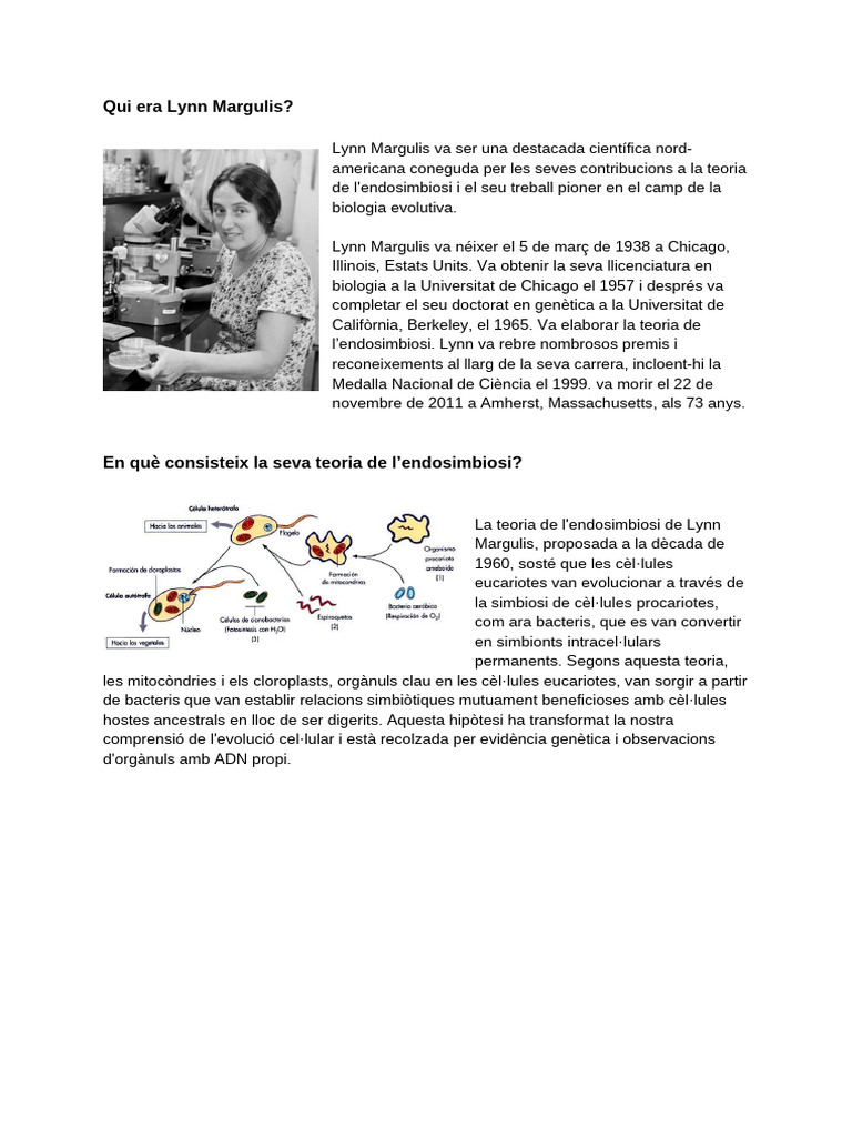 Lynn Margulis I Endosimbiosi-Maria Salas | PDF