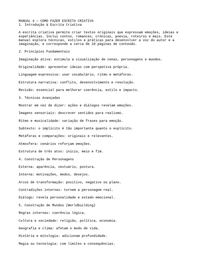 Guia Prático de Escrita Criativa | PDF | Narrativa | Escrita criativa