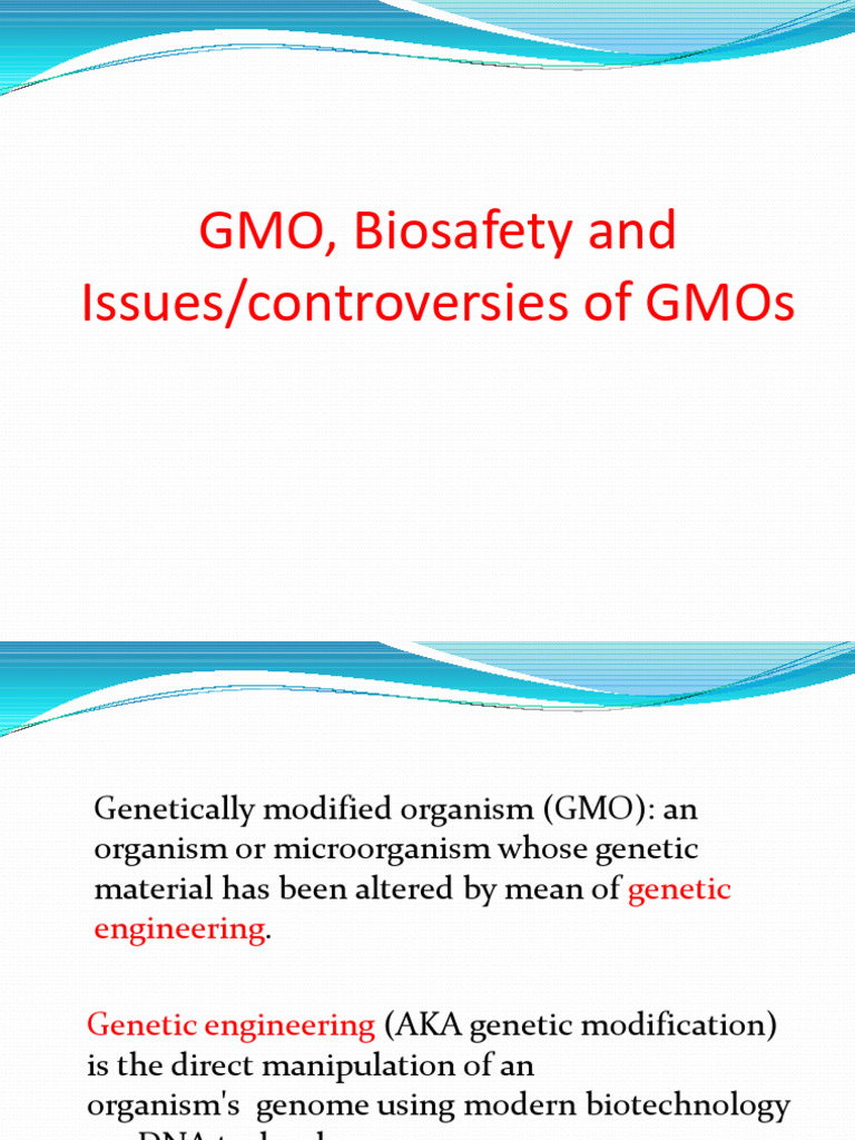 L2 GMO, Biosafety and Issues of GMOs | PDF | Genetically Modified ...
