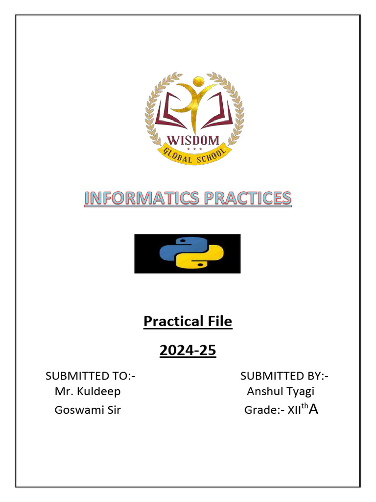 Practical File IP - Anshul | PDF | Table (Database) | Comma Separated Values