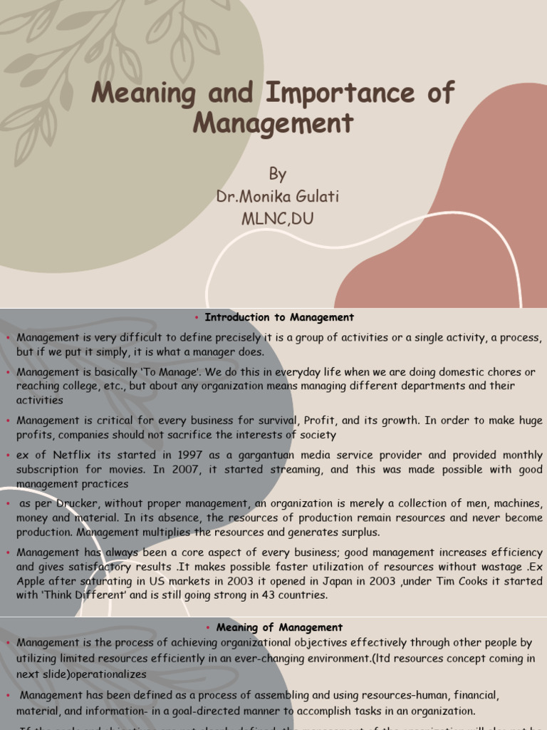 P-25!24!1.Meaning of Management | PDF | Science | Knowledge