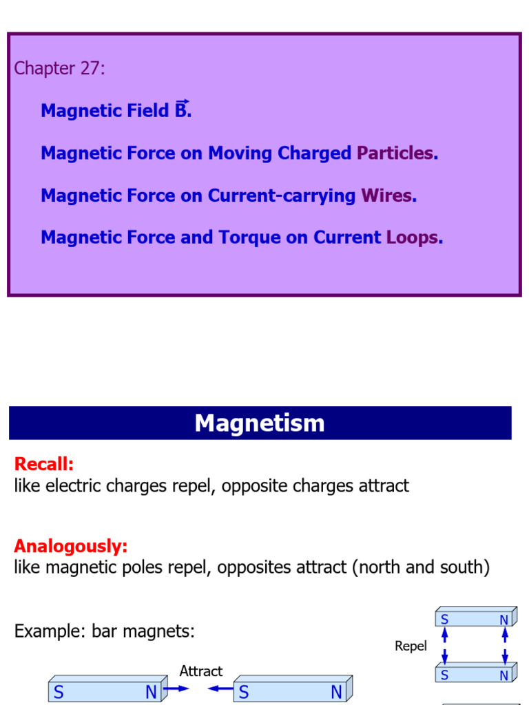 physics_102_Chapter_27 | PDF | Magnetic Field | Force