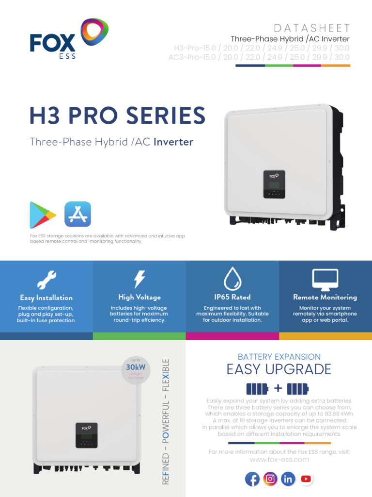 Three-Phase Hybrid AC Inverter H3 Pro | PDF | Electrical Components ...