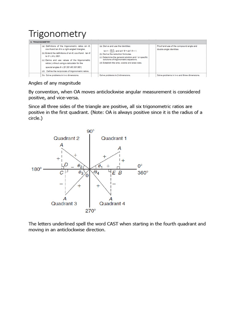 Trigonometry 1 | PDF | Trigonometric Functions | Trigonometry