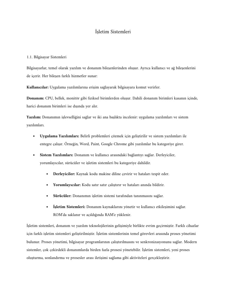 İşletim Sistemleri | PDF