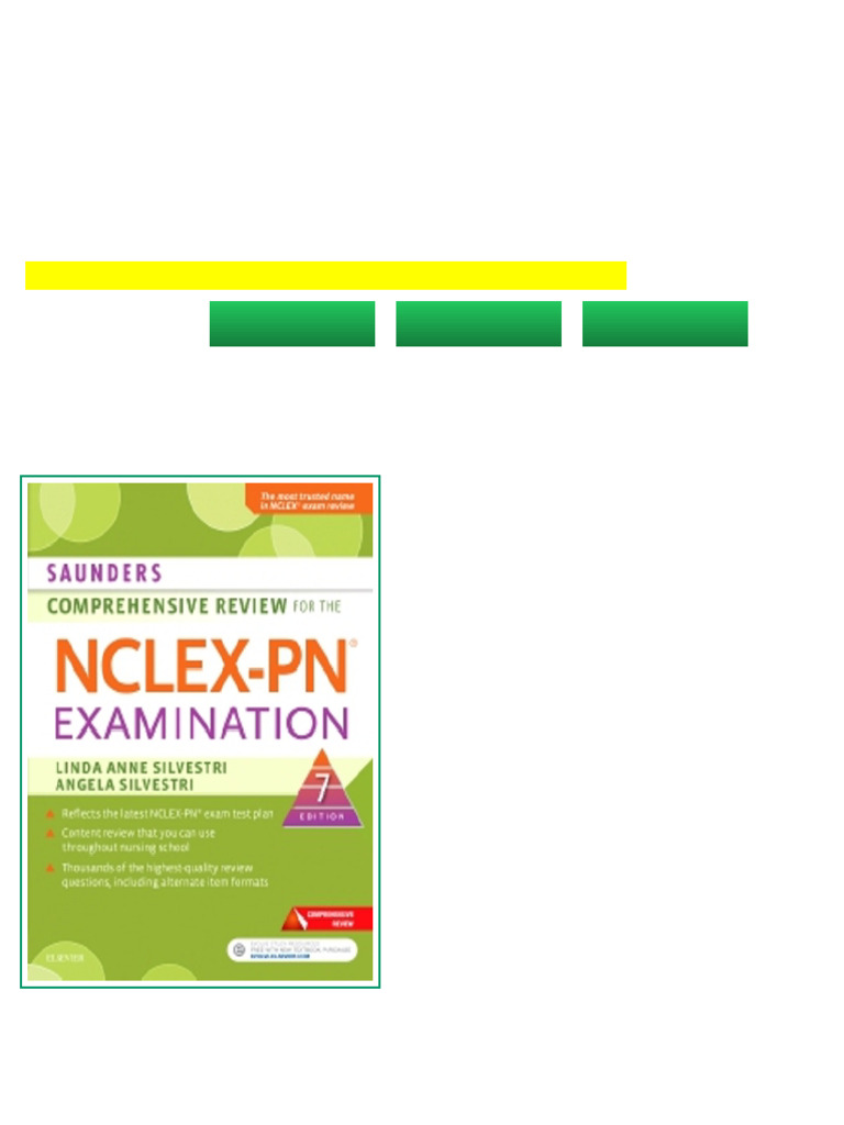 Test Bank for Saunders Comprehensive Review for the NCLEX-PN ...
