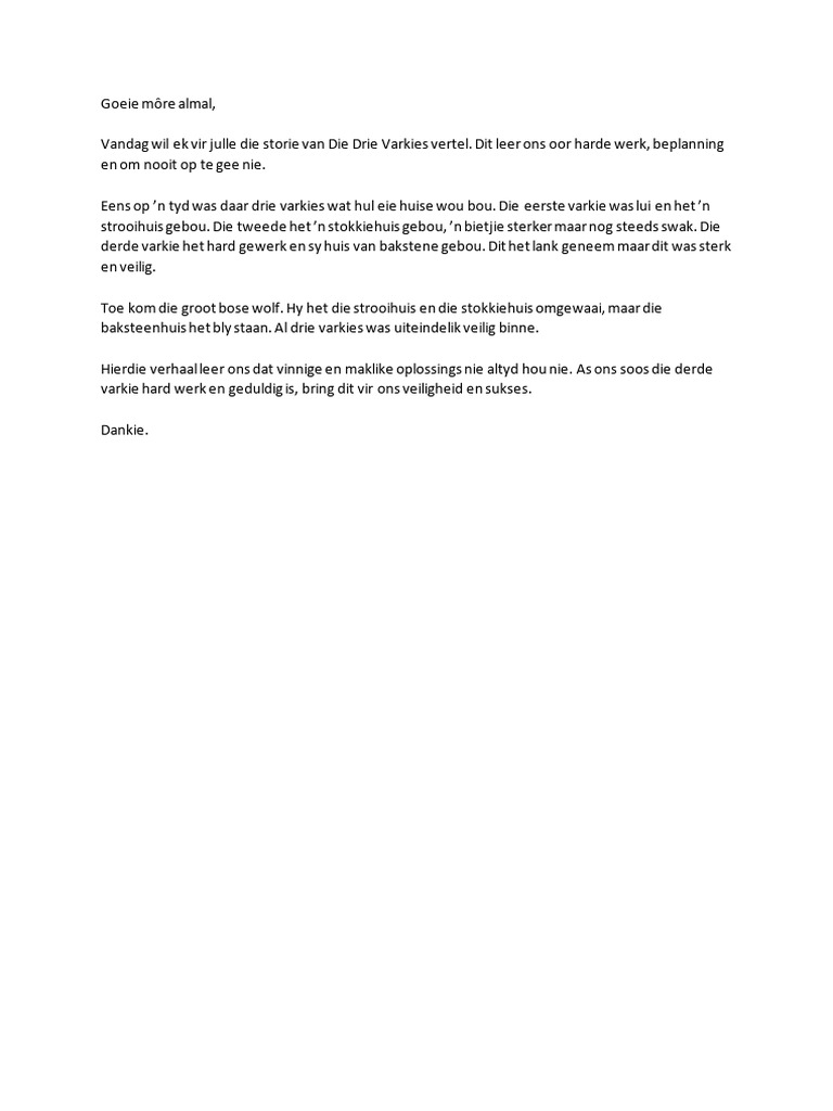 Goeie Môre Almal Grade 5 | PDF