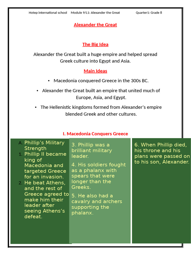 Alexander The Great - Classnote | PDF | Alexander The Great | Macedonia ...