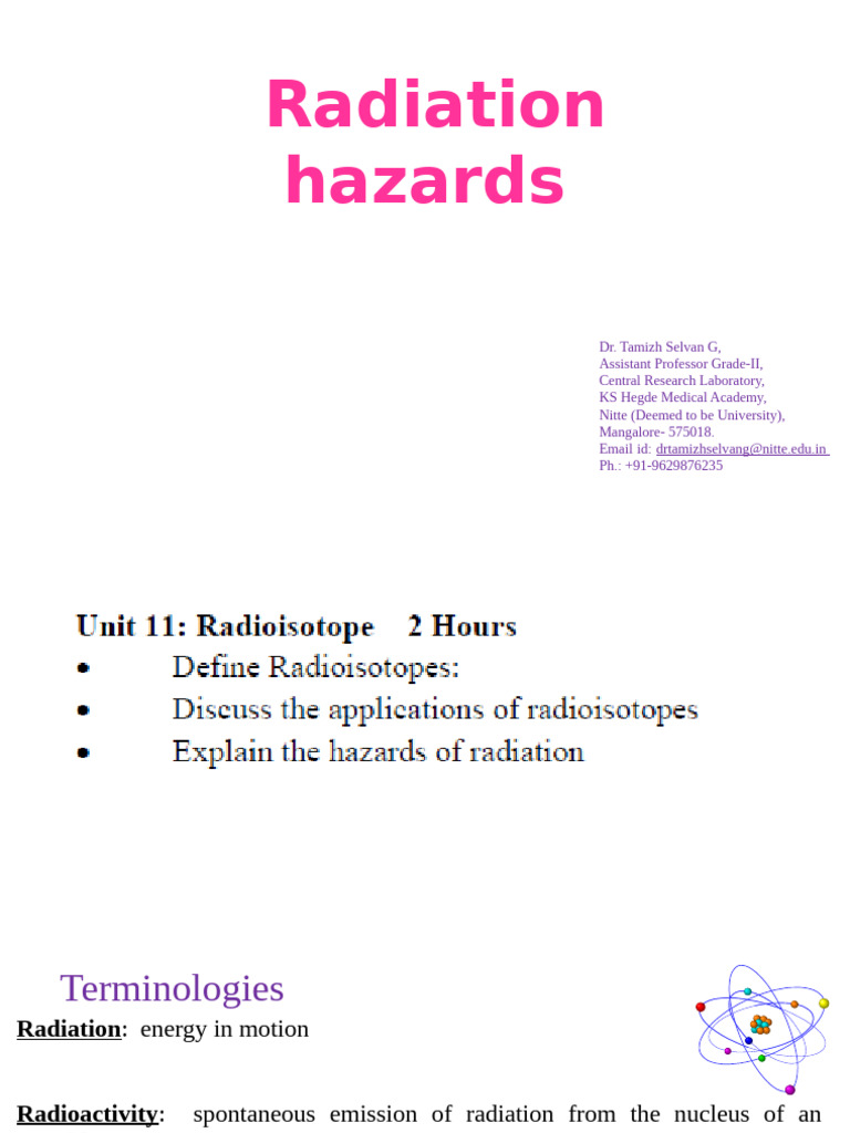 Understanding Radiation Hazards and Effects | PDF | Radioactive Decay ...