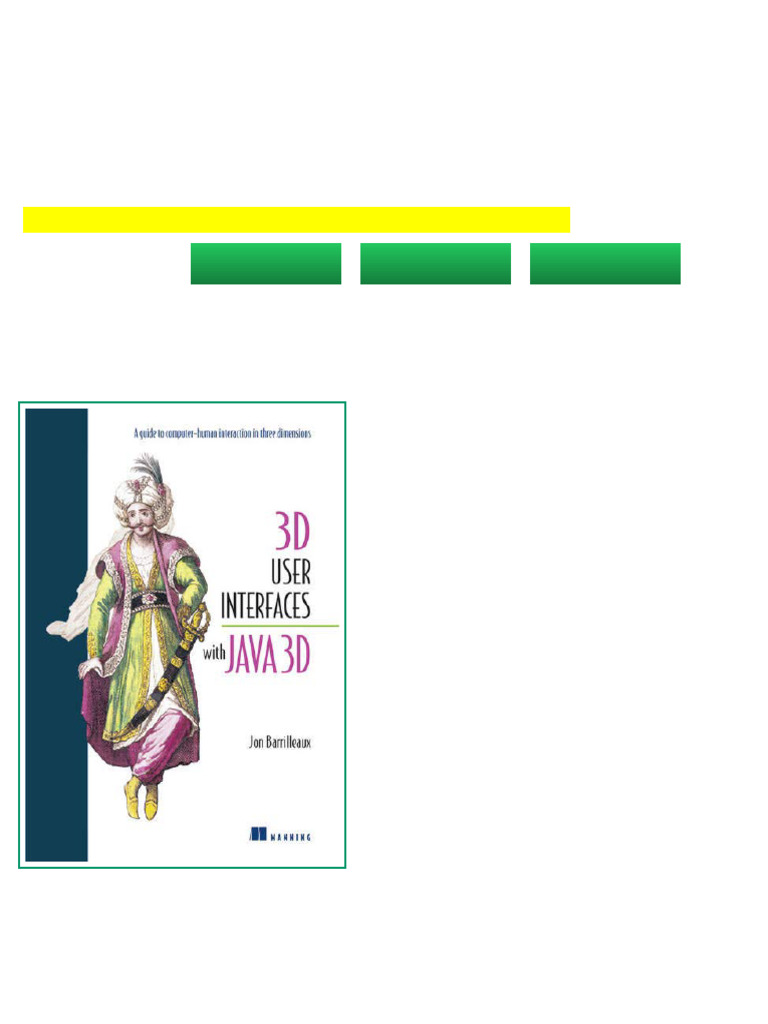 3D User Interfaces With Java 3D 1st Edition Jon Barrilleaux pdf version | PDF