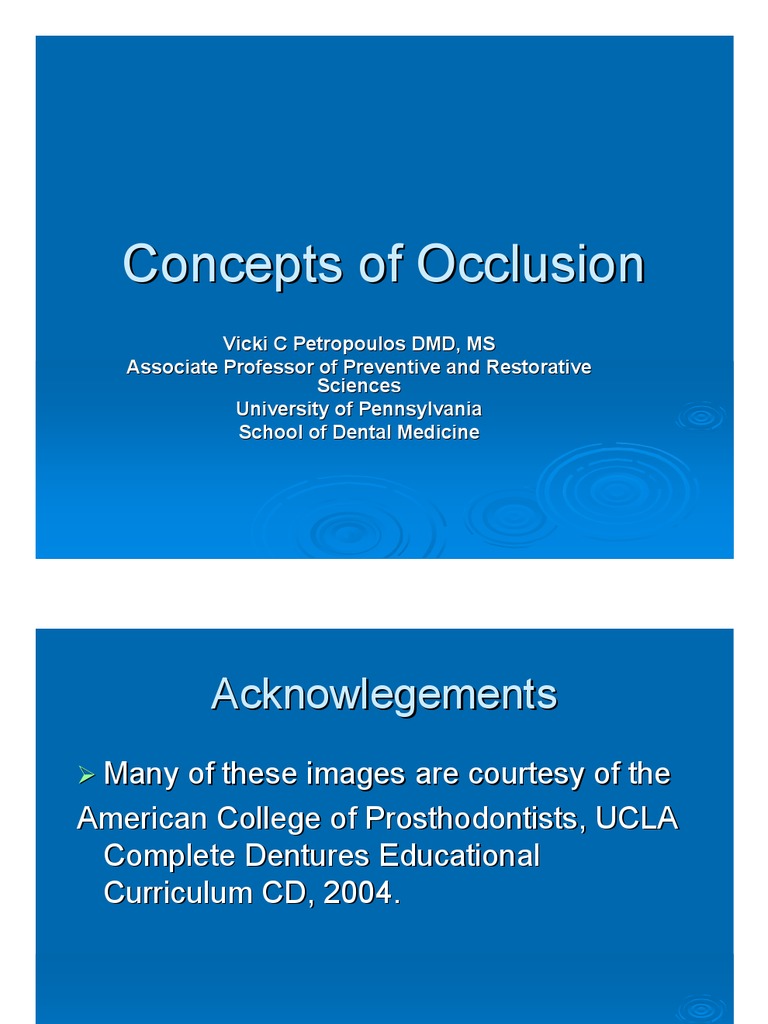 Concept of Occlusion | PDF | Wellness | Science & Mathematics