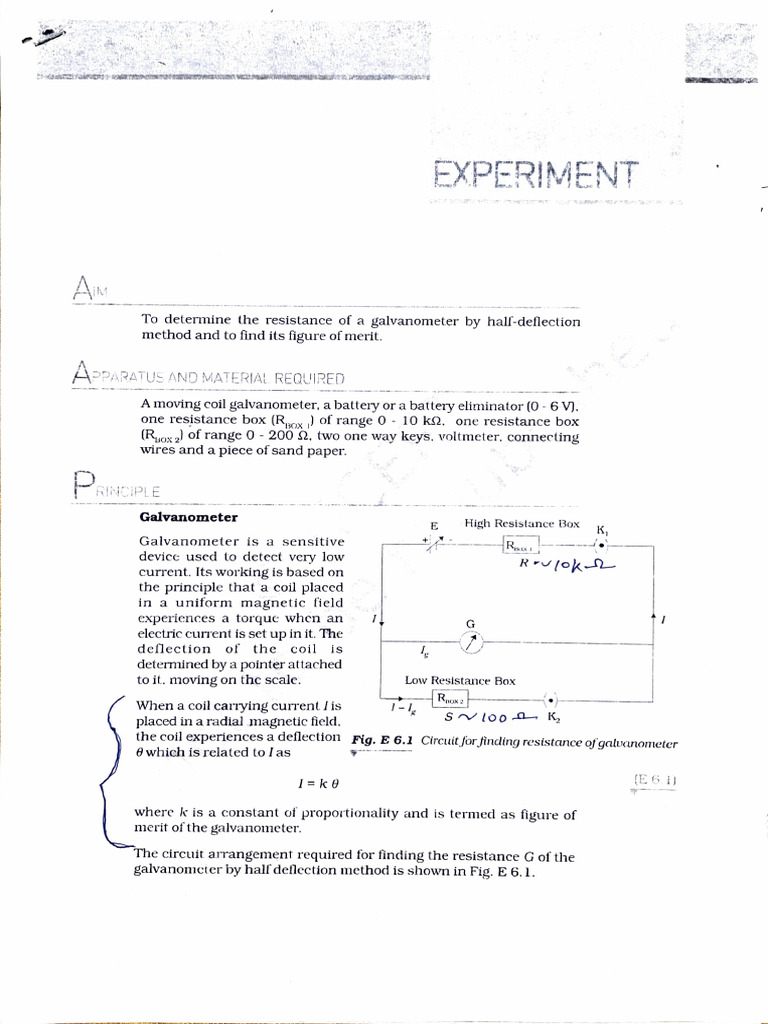 Conversation of Galvanometer Into Ammeter and Voltmeter | PDF ...
