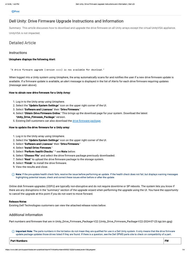 Dell Unity Drive Firmware Upgrade Guide | PDF | Computer Science ...