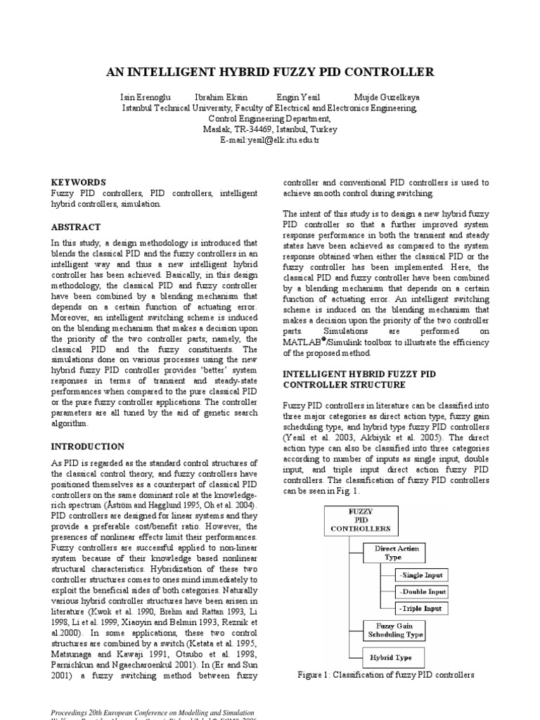 An Intelligent Hybrid Fuzzy Pid Controller Pdf Fuzzy Logic