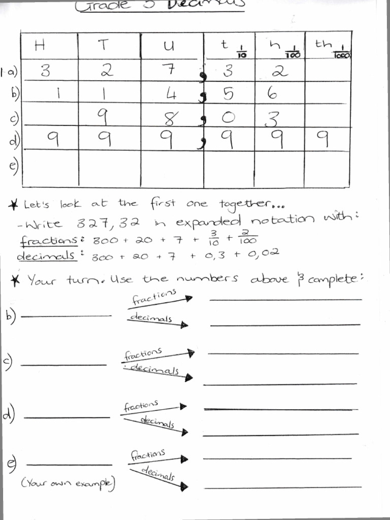 My Own Beginner Decimal Lesson | PDF