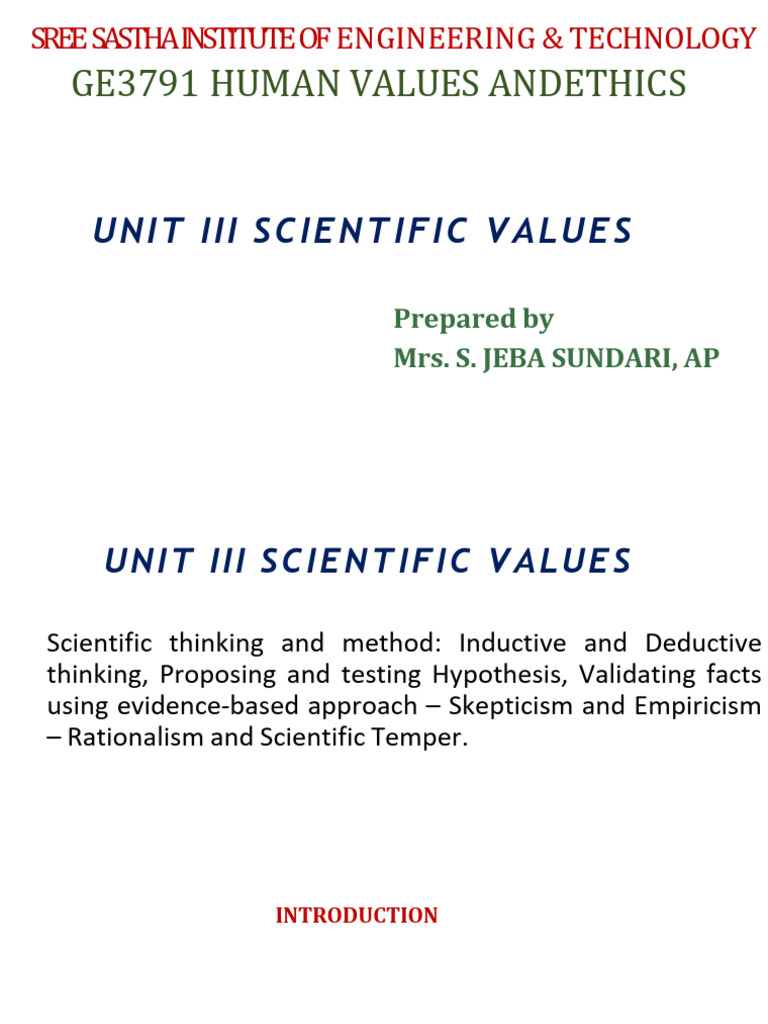 Scientific Values in Research Methodology | PDF | Scientific Method ...