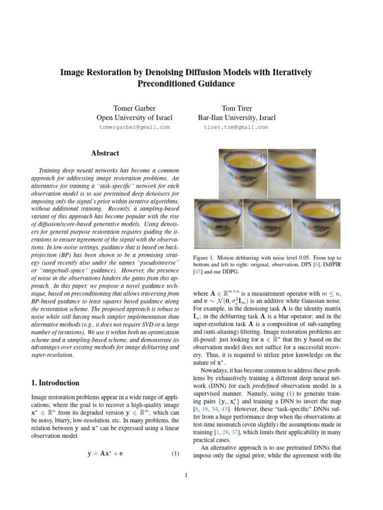 Image Restoration with Preconditioned Guidance | PDF | Deep Learning ...
