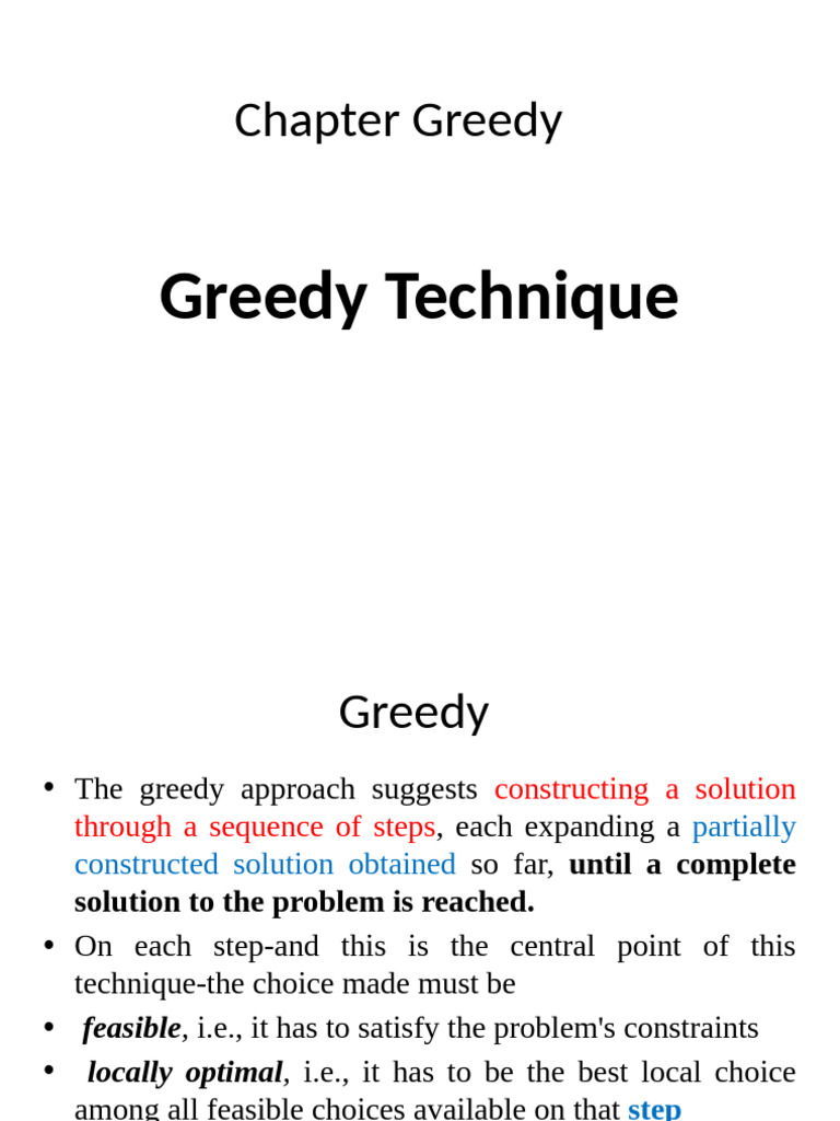 AOA - CH - 4 Greedy Method | PDF | Combinatorics | Mathematical Concepts