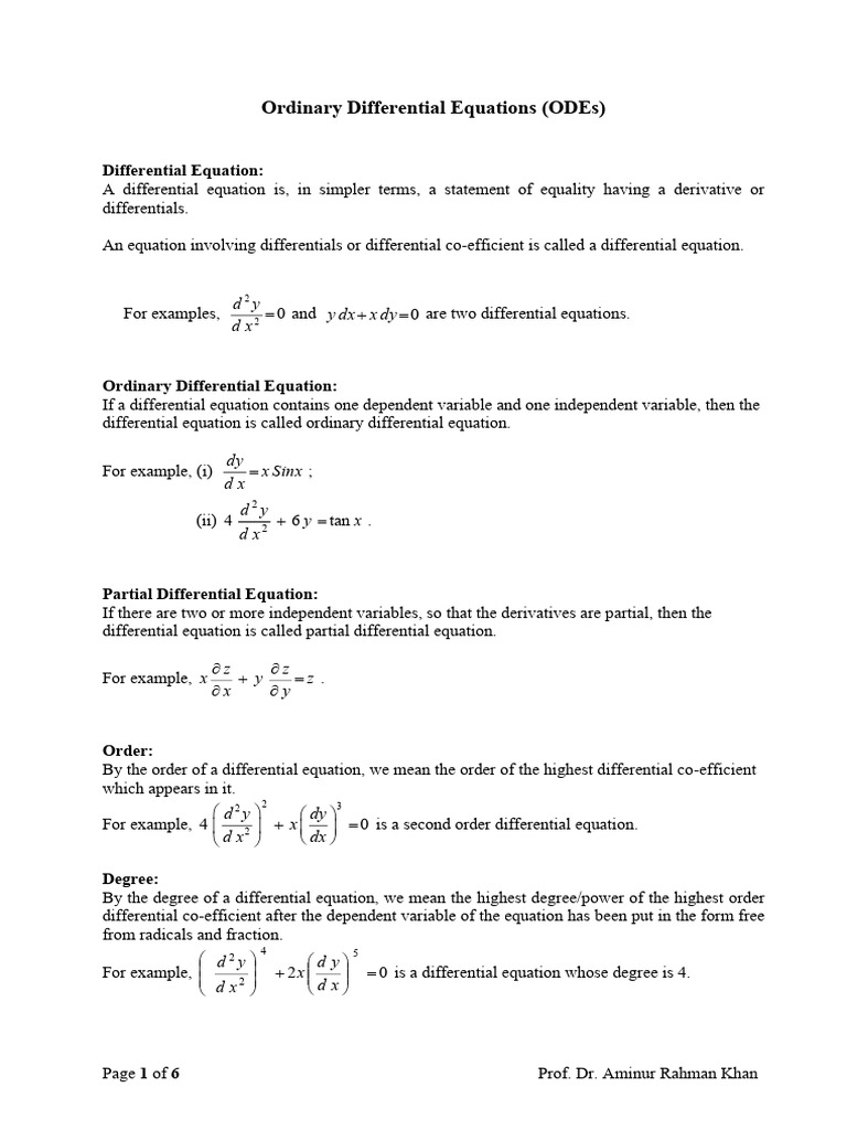 Understanding Ordinary Differential Equations | PDF | Trigonometric ...