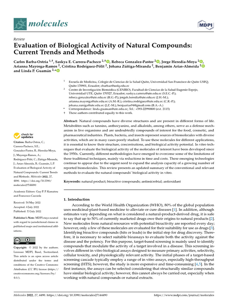 Biological Activity of Natural Compounds | PDF | Glucose | Cell Culture