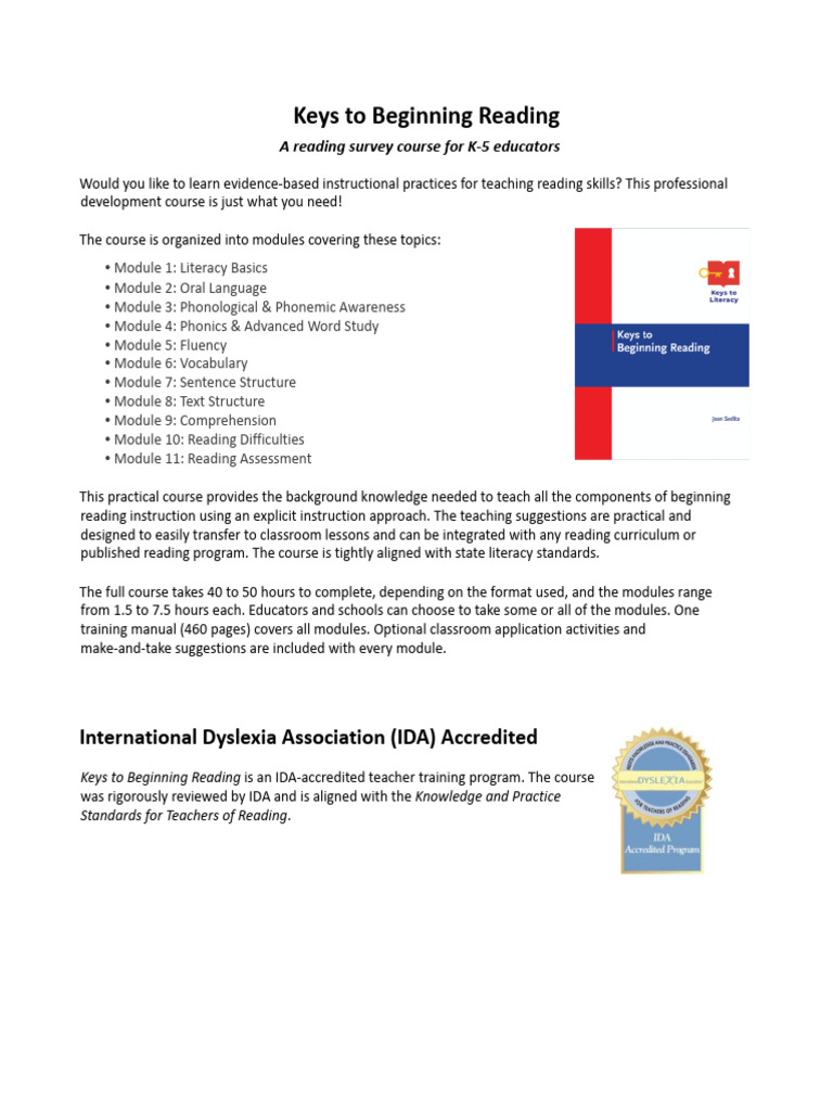 KBR Course Outline | PDF | Phonics | Reading Comprehension