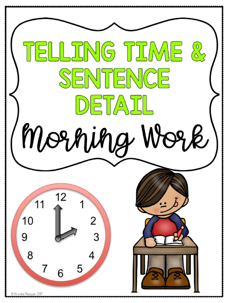 Morning Work: Time and Sentence Practice | PDF
