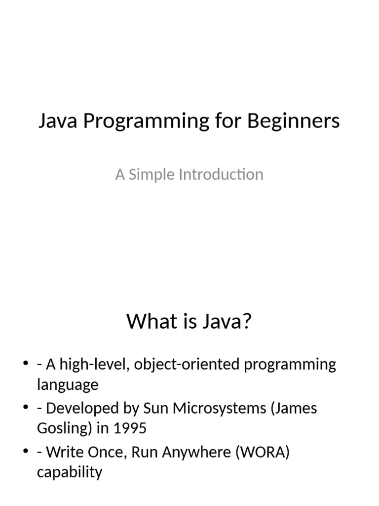 Java Programming Beginners Presentation | PDF