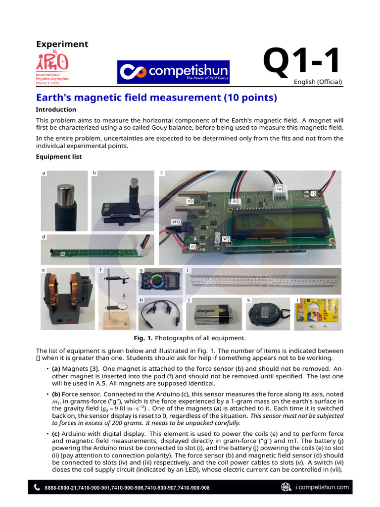 IPhO 2025 Q4 With Solution. | PDF | Torque | Magnetic Field
