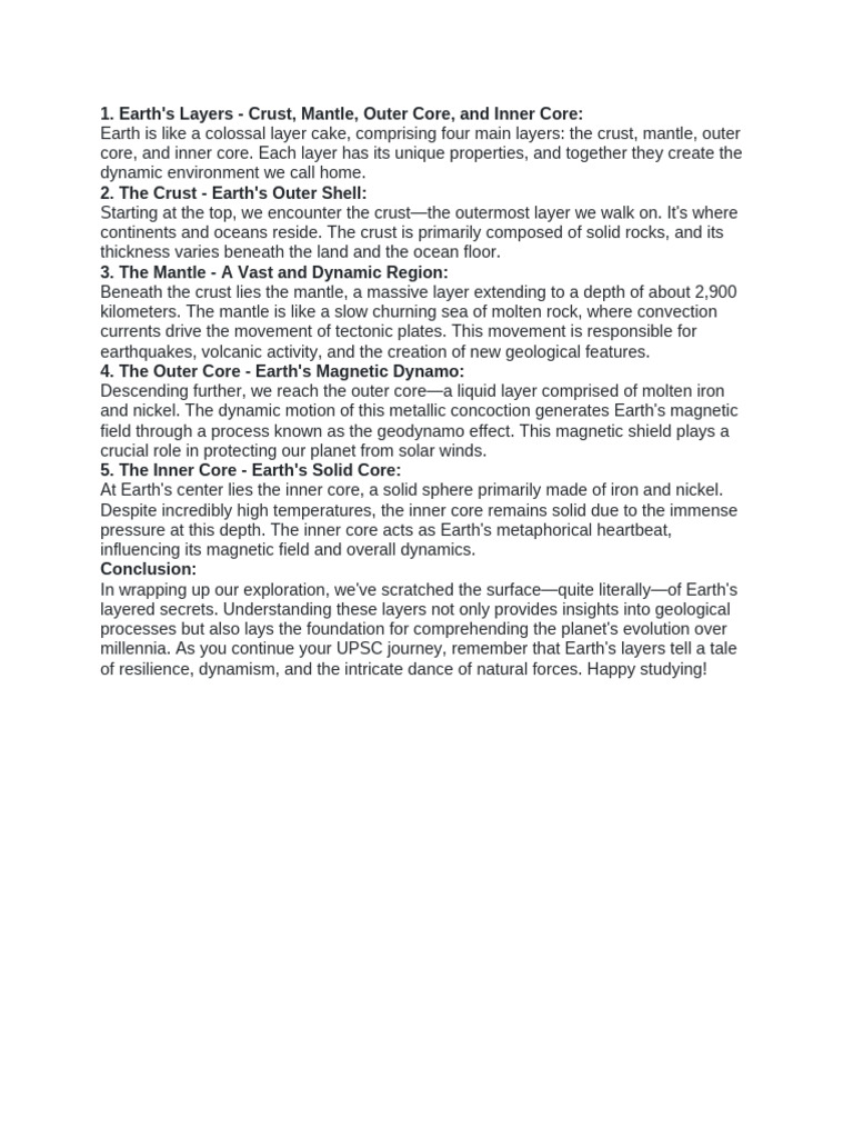 Earths Layers | PDF