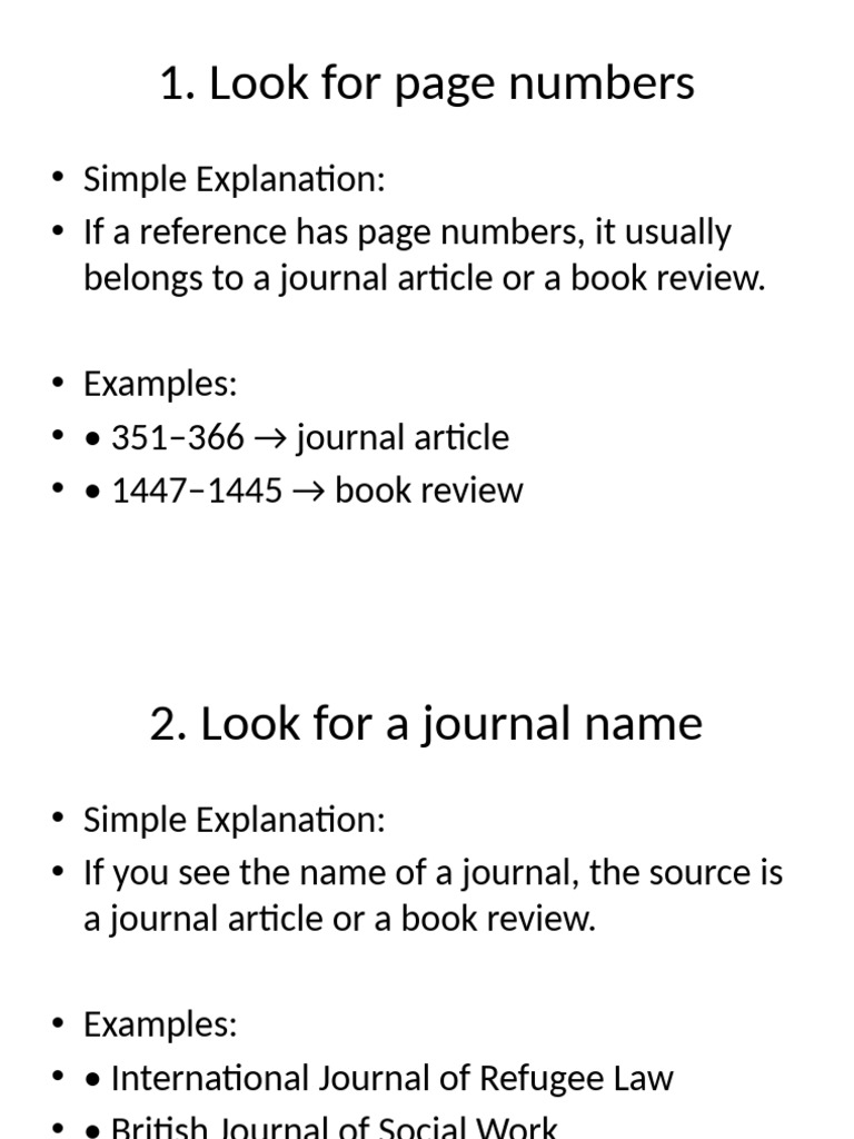 Identifying Journal Articles vs. Books | PDF