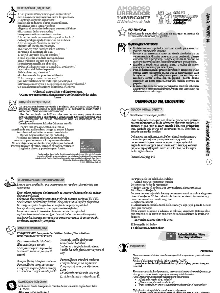 41 A Propio 14 DM Aa BN | PDF | Oración | Jesús
