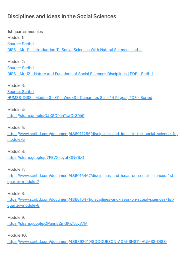 Disciplines and Ideas in The Social Sciences 2 | PDF