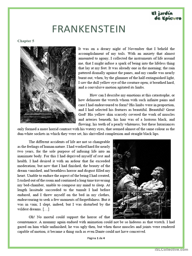 Frankenstein - Reading Exercises | PDF | Frankenstein