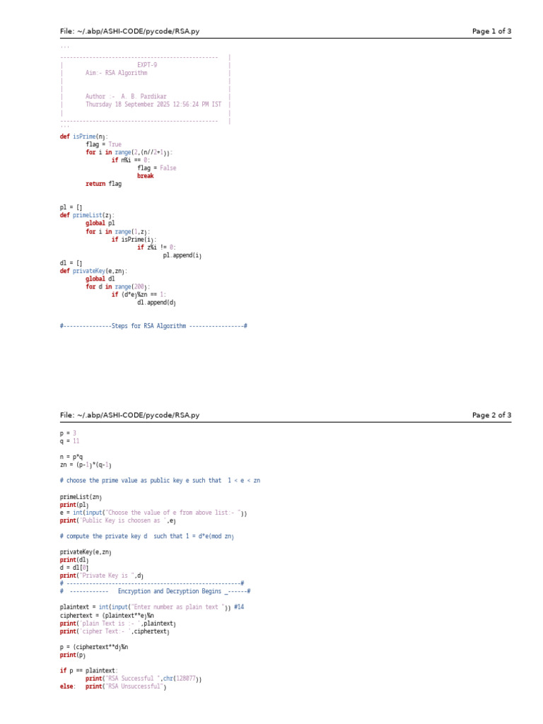RSA Py | PDF