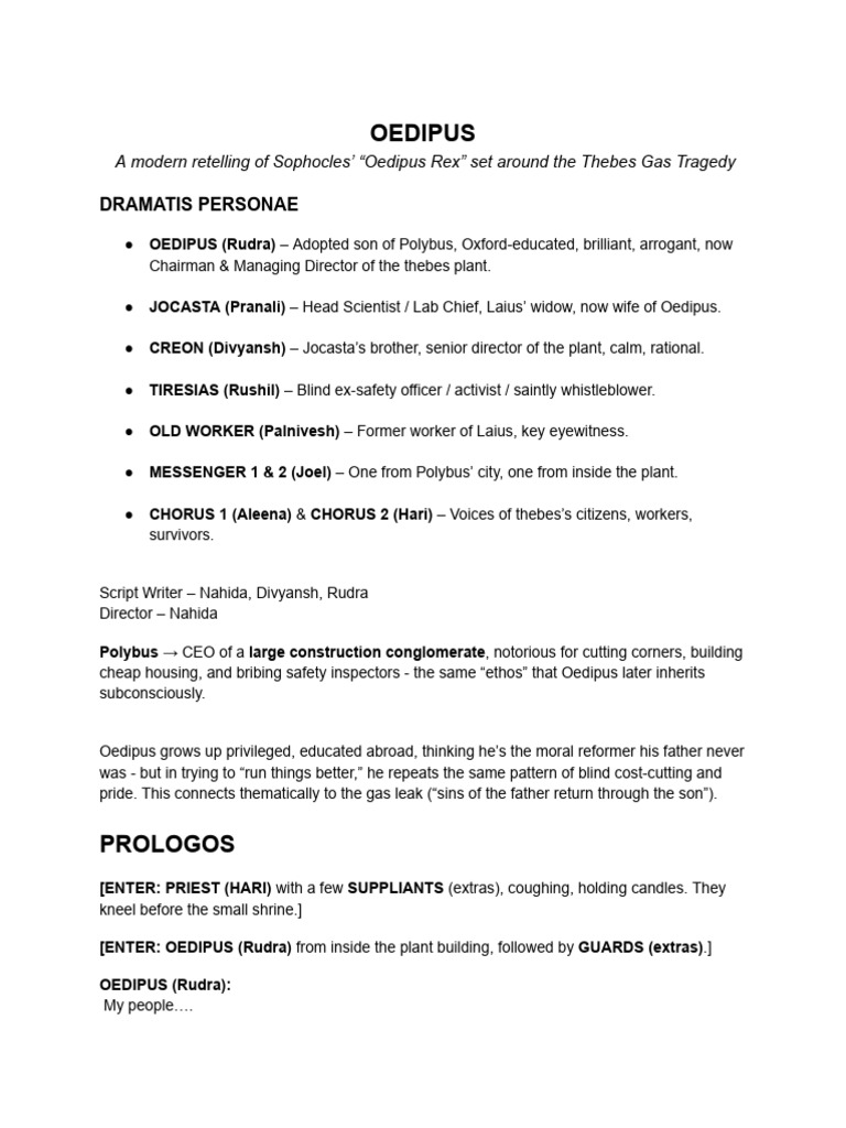 Oedipus Script | PDF | Oedipus