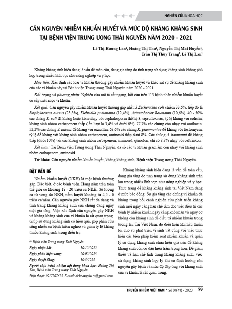 Can nguyen nhiem khuan huyet o BNDK Thai Nguyen-224-451_Văn bản của bài báo | PDF