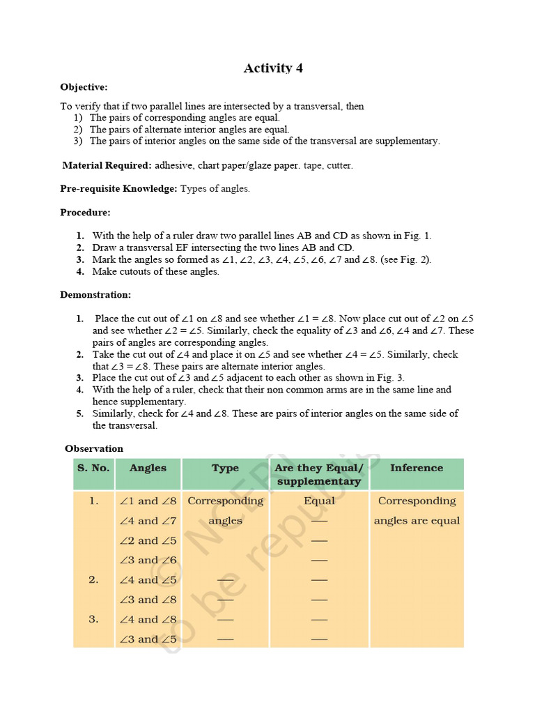 Angle Relationships with Transversals | PDF