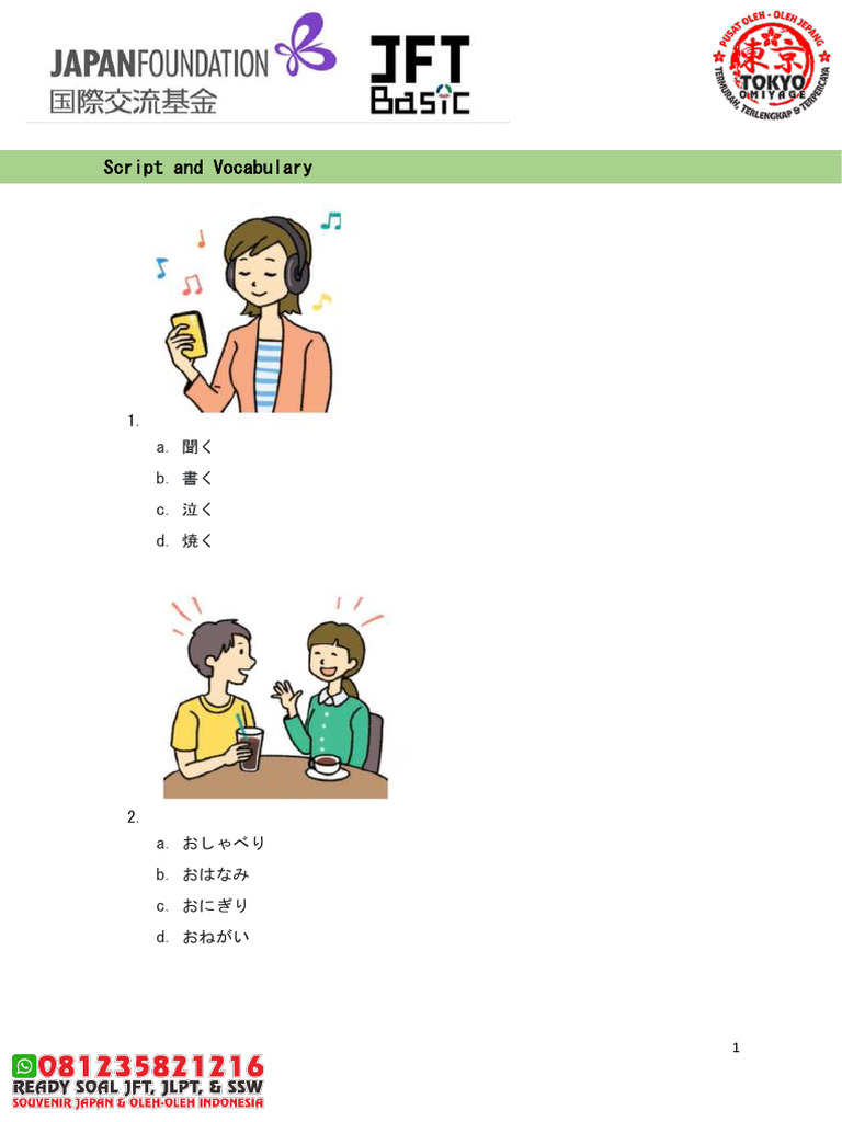 Soal JFT Basic Level Intermediate 7 | PDF