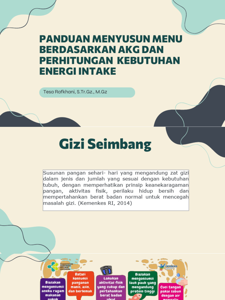 Pertemuan - 11 - Menyusun Menu Gizi Seimbang Berdasarkan Akg - Rev | PDF