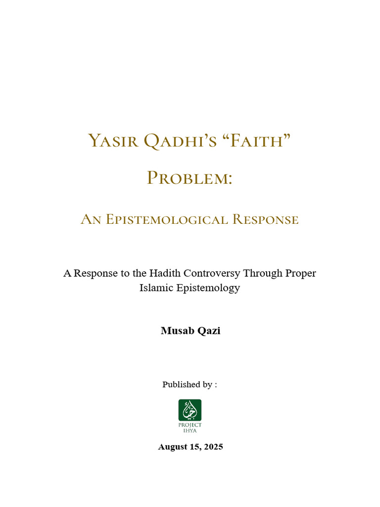 Yasir Qadhi's Faith Problem | PDF | Epistemology | Faith