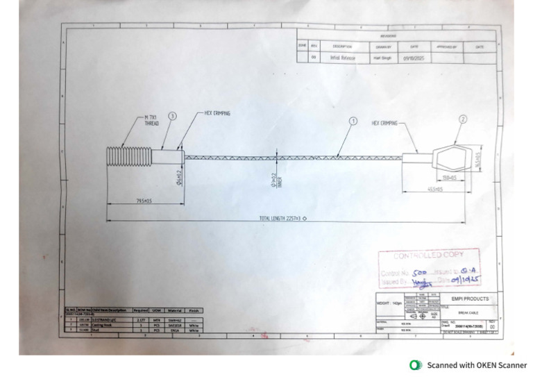 98-7203 B Cable Assembly Drawing | PDF