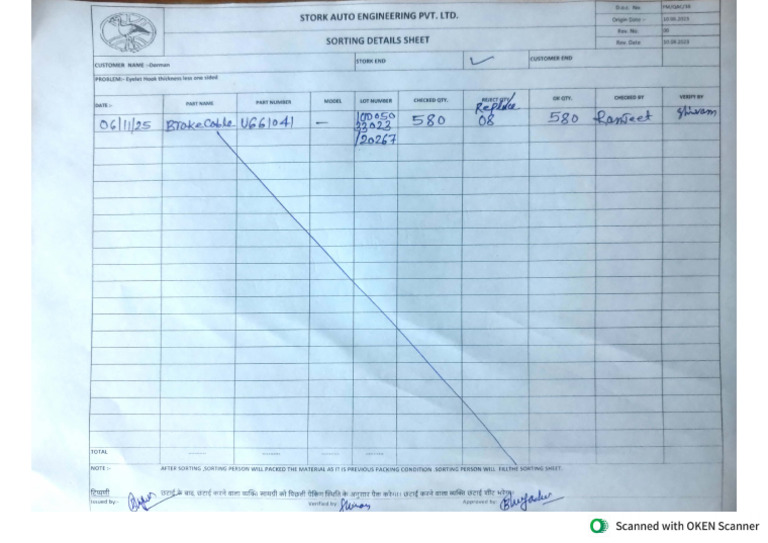 Sorting Sheet - 2004707.. | PDF