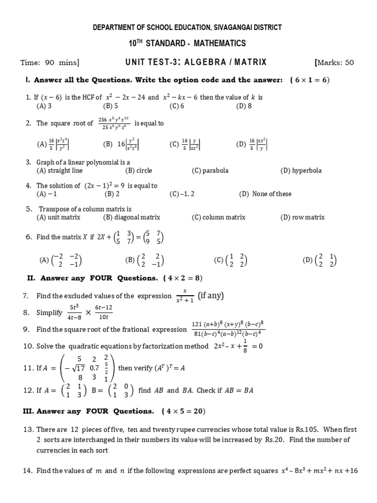 Zeal Study Svg23. Unit Test-3. em | PDF | Circle | Matrix (Mathematics)