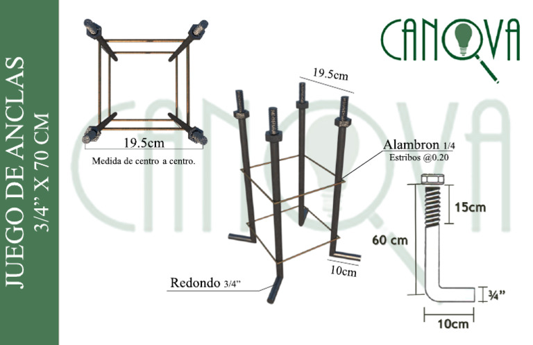 Juego de Anclas de 3 4 X 70cm Canova | PDF