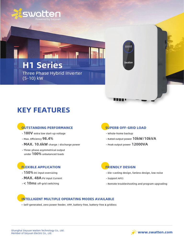 Three Phase Hybrid Inverter HV | PDF | Power Inverter | Power (Physics)